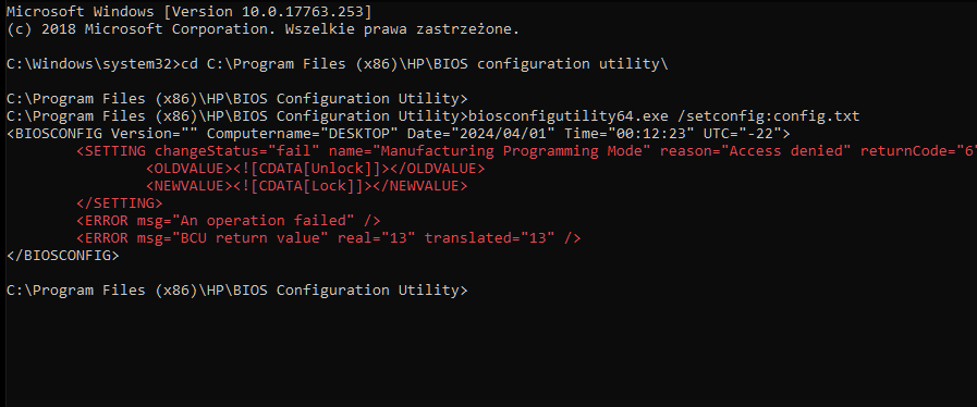 [Rozwiązano] HP 8760w pojawia się HP Manufacturing Programming Mode jak ...