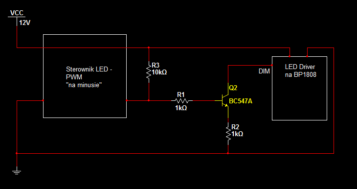 Jak odwrócić polaryzację sygnału PWM dla sterownika LED BP1808?