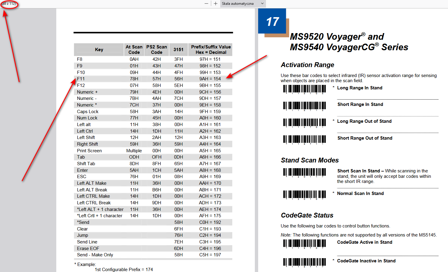 Jak zaprogramować Honeywell Voyager MS9540 USB do klawisza F11 w WF-Mag?