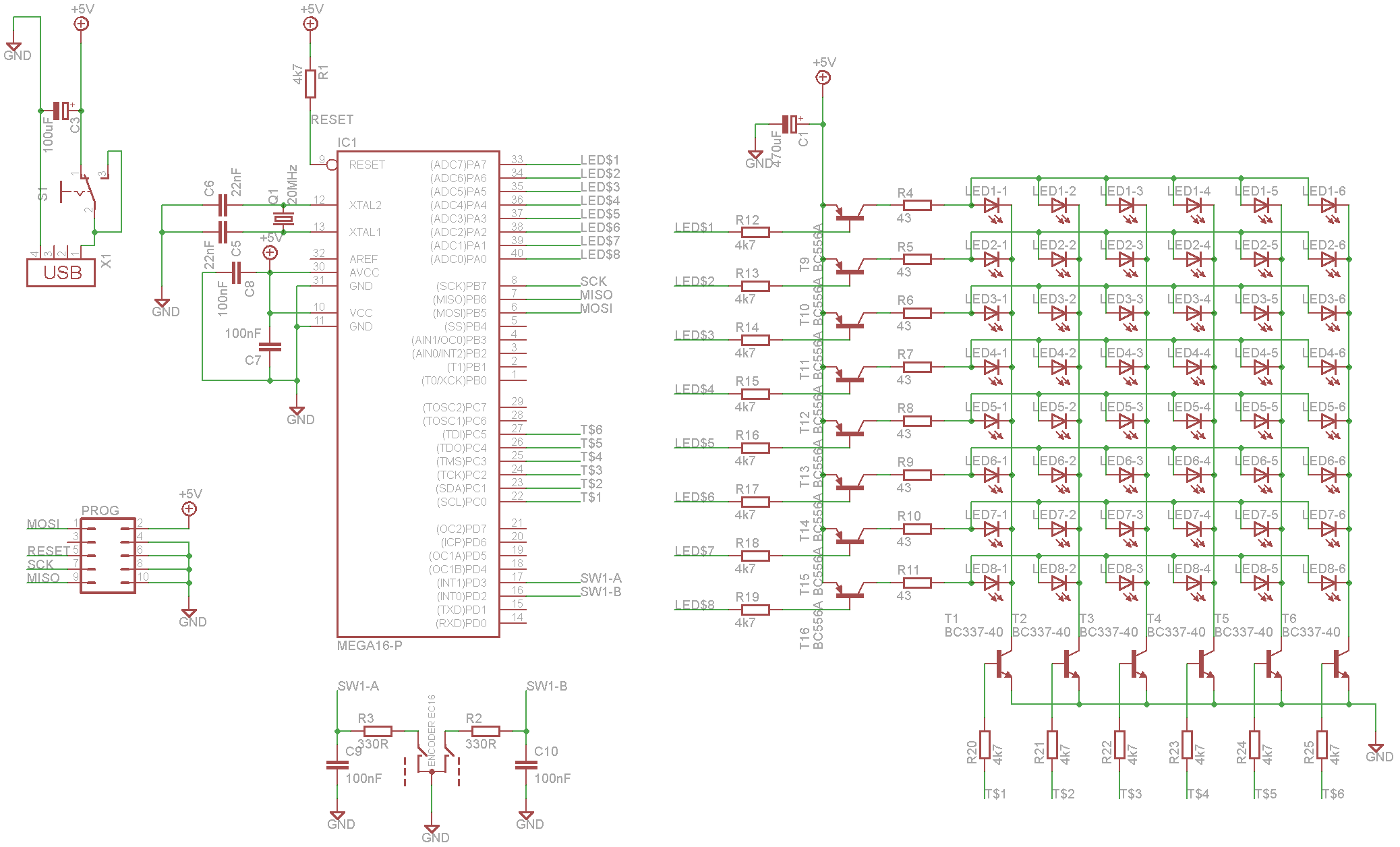 Projekt PCB do sterowania matrycą LED 6x8 – prośba o ocenę dwóch wersji ...