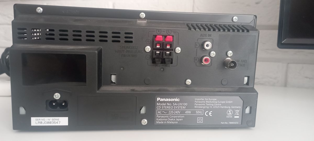 Podłączenie subwoofera STX Graviton 250 S do wieży Panasonic SA UX 100 ...