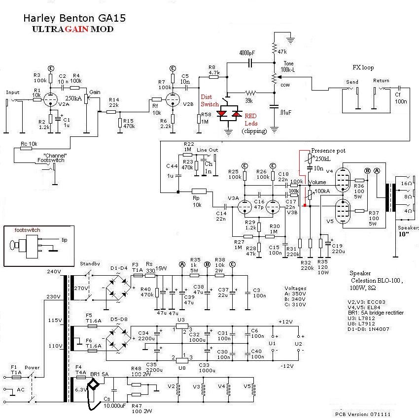 Przeprojektowanie wzmacniacza harley benton ga15 na soldano atomic 16