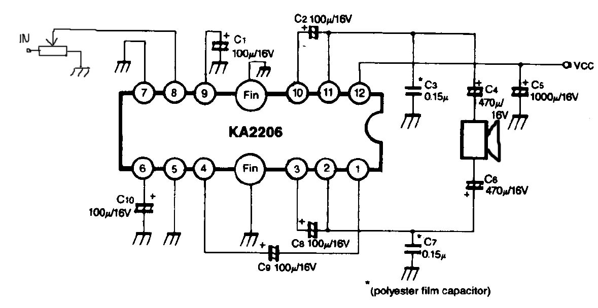 Dodanie potencjometru do schematu KA2206 z jednym głośnikiem - jak to ...