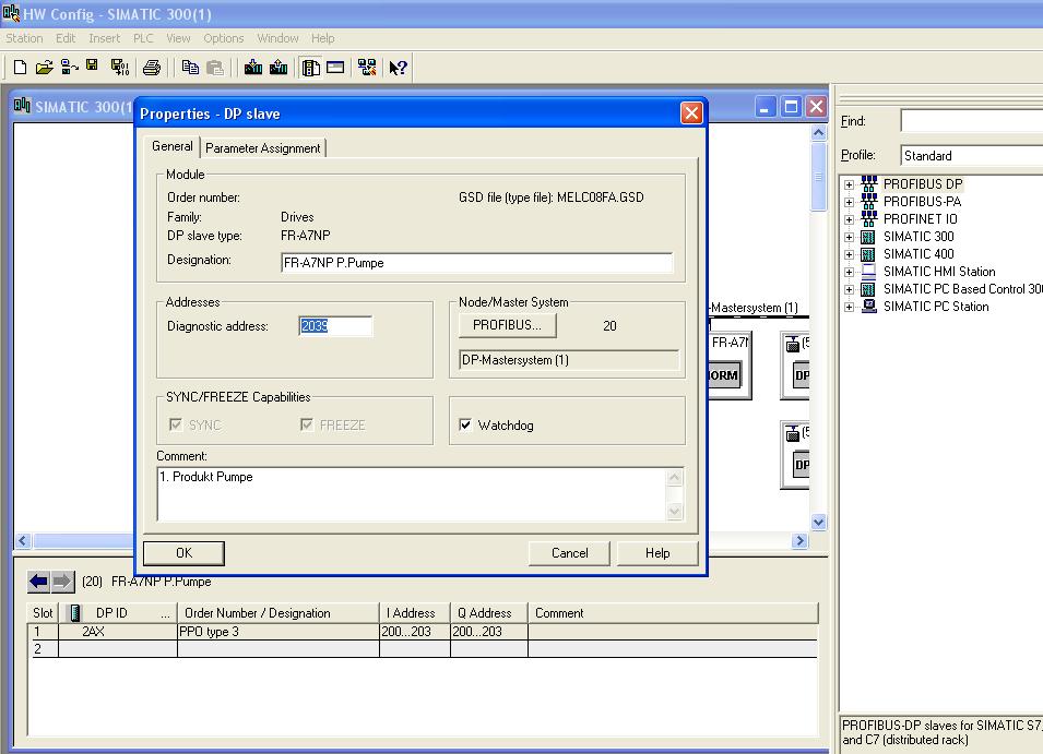 Step7 (STL) - Gdzie jest używany adres PQB 215 w konfiguracji hardware?