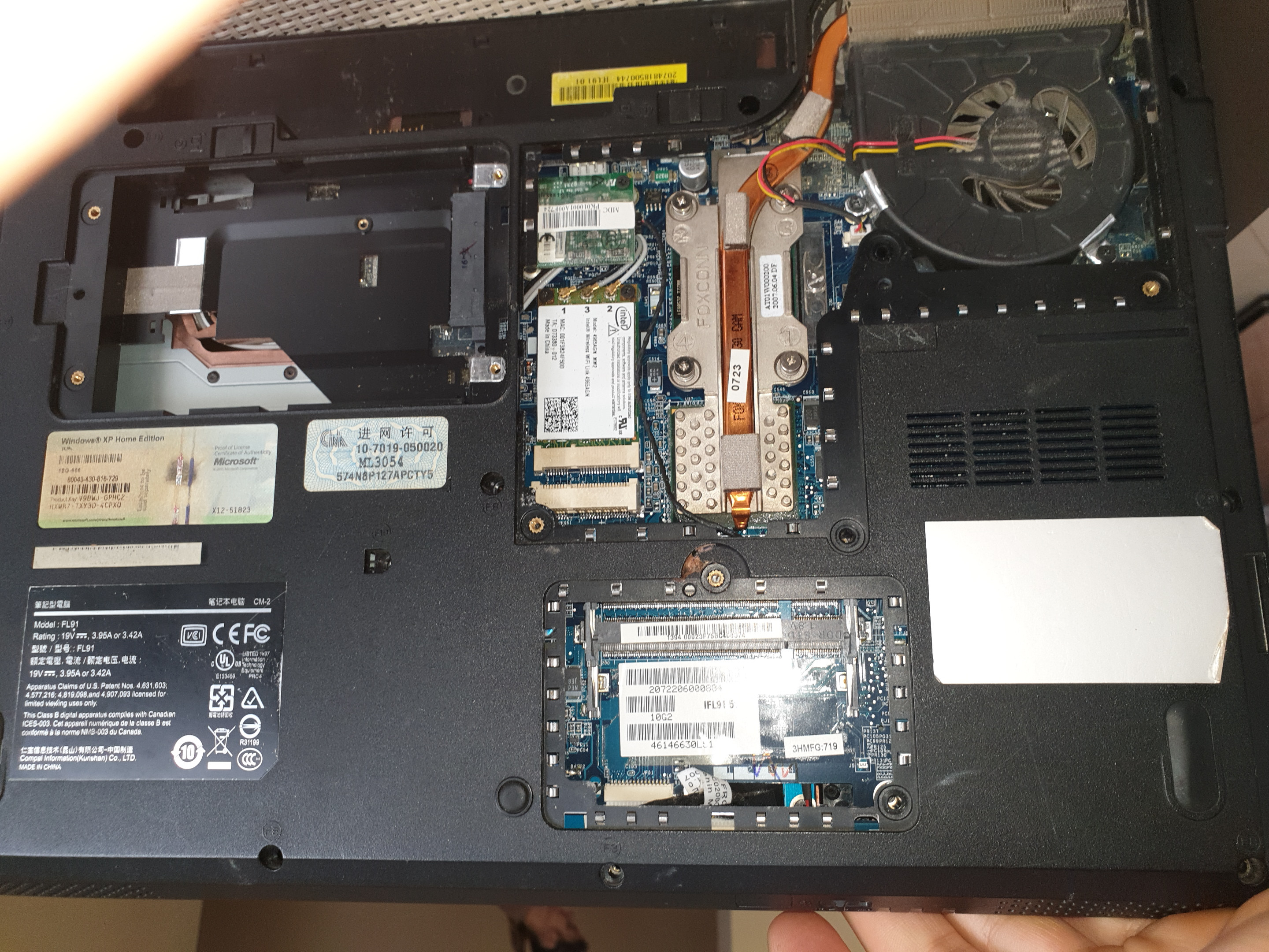 Laptop RM FL 91 - Usunięcie hasła BIOS, kość i wsad dla płyty IFT00 LA ...