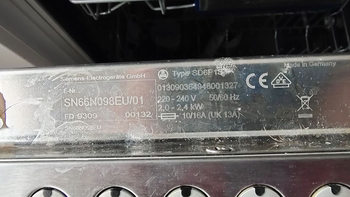 Siemens SN66N098EU/01 typ SD6P1S - błąd E 16, czy panel sterowania do ...