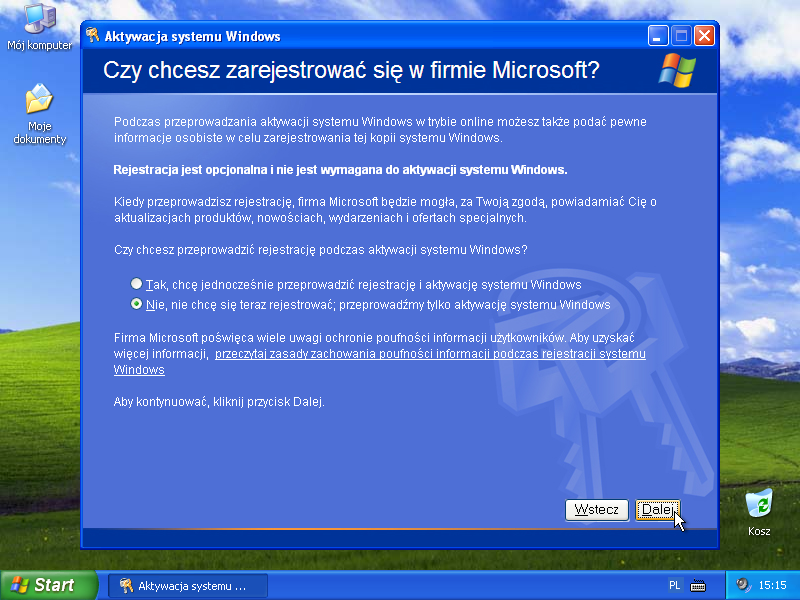 Instalacja Microsoft Windows XP Home i Professional Edition.