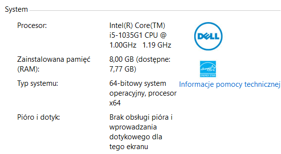 Laptop z procesorem 1GHz z program wymagający 3.3Ghz