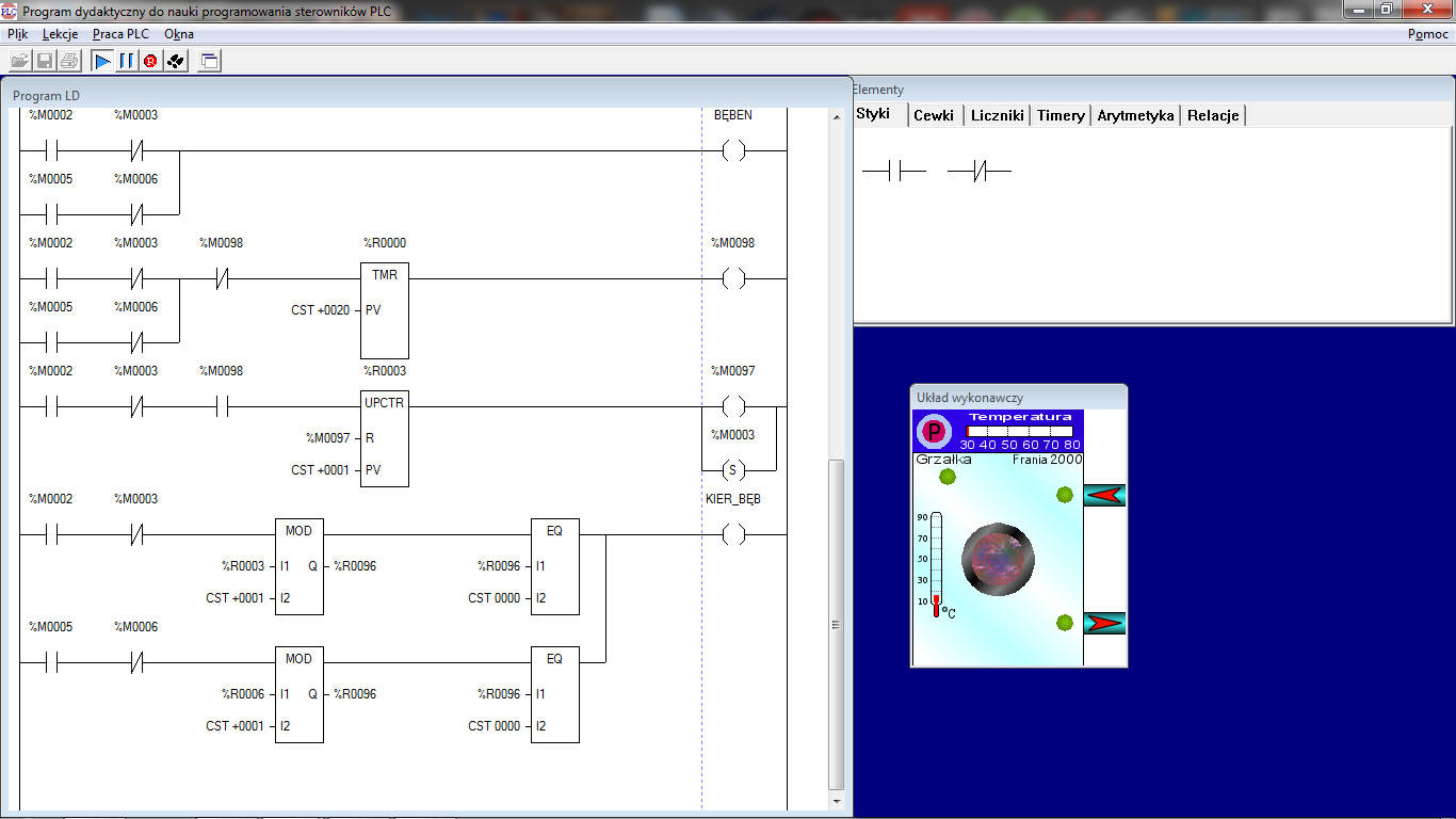 Jak zaprogramować PLC, aby wirnik pralki obracał się zgodnie z nastawą ...