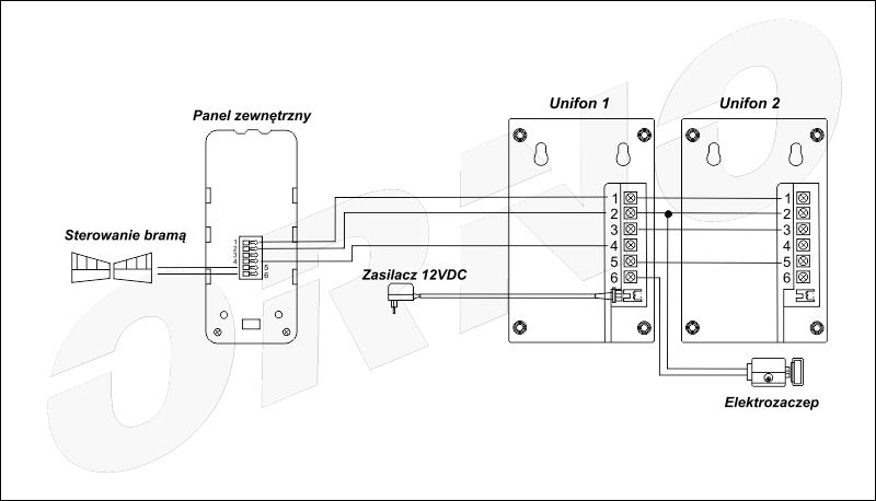 Dodatkowe zasilanie 12V do elektrozamka w domofonie Orno Eluvio ...