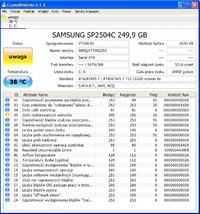 Samsung SP2504C 249,9 GB - Zawieszanie się systemu po wymianie dysku i ...
