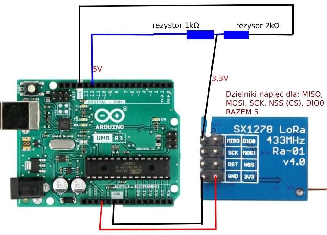 Jak podłączyć moduł LoRa Ra-01 SX1278 do Arduino UNO