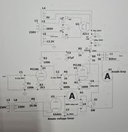 Schemat wzmacniacza lampowego na PCL86 z diodą EAA91 - pytania ...