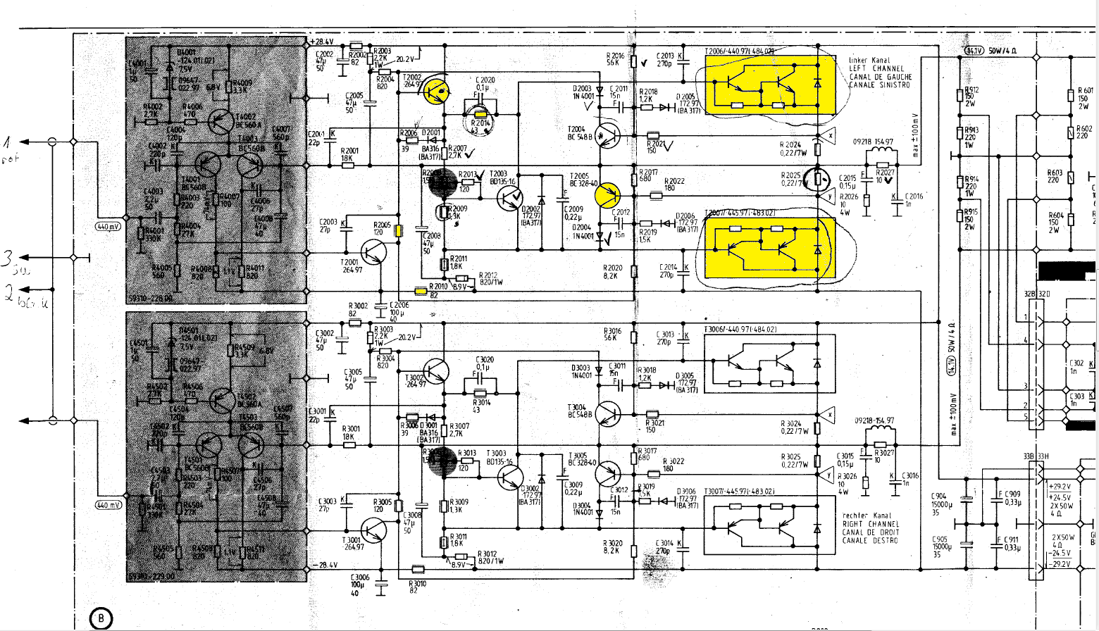 [Rozwiązano] Grundig v2000 - Napięcie na wyjściu po wymianie spalonych ...