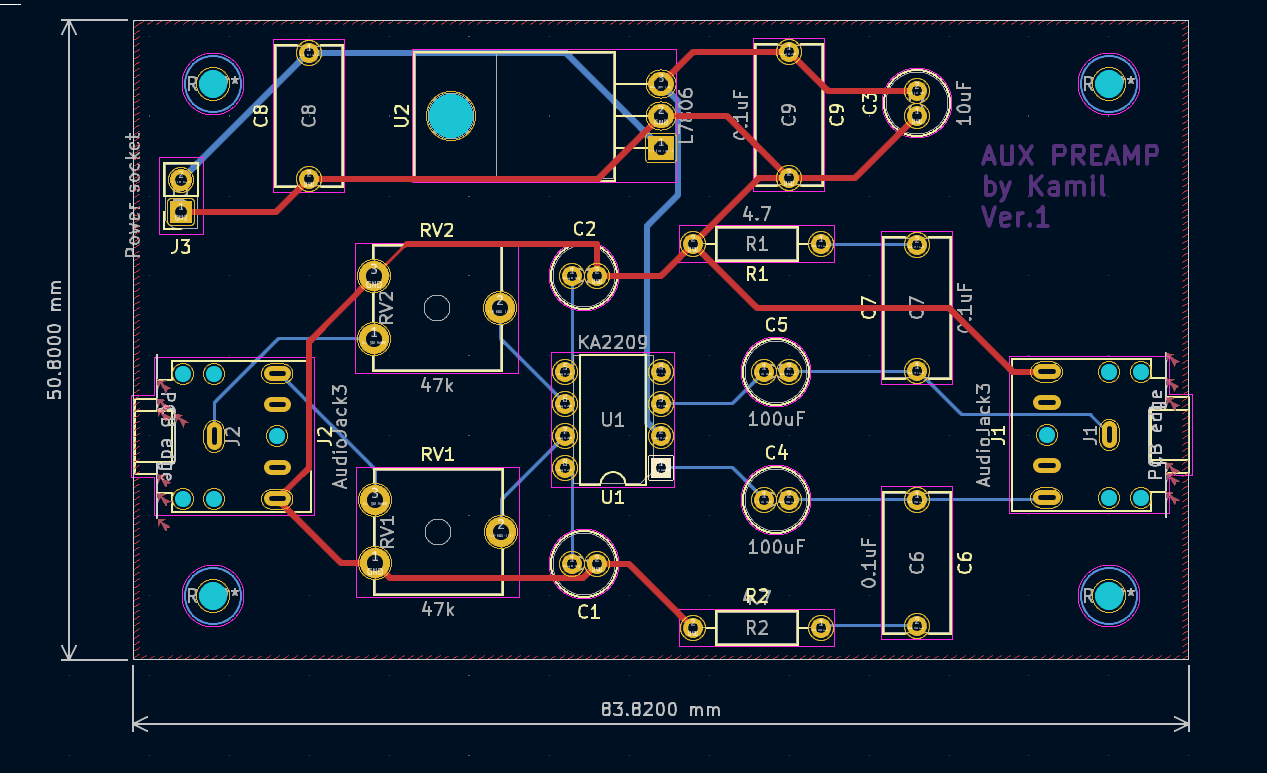 Projekt wzmacniacza audio na KA2209 - prośba o ocenę