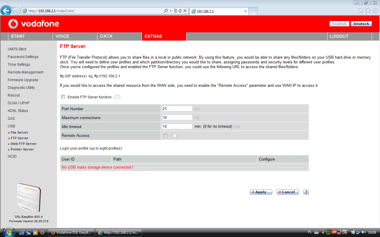 Jak podłączyć Vodafone DSL EasyBox 803 przez kabel telefoniczny? - 2