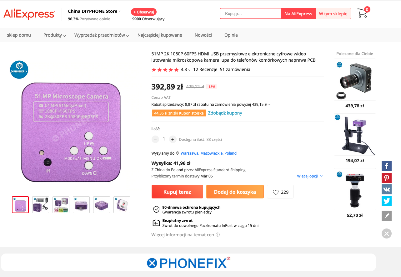 Chiński mikroskop - Eakins, recenzja - 5 - elektroda.pl