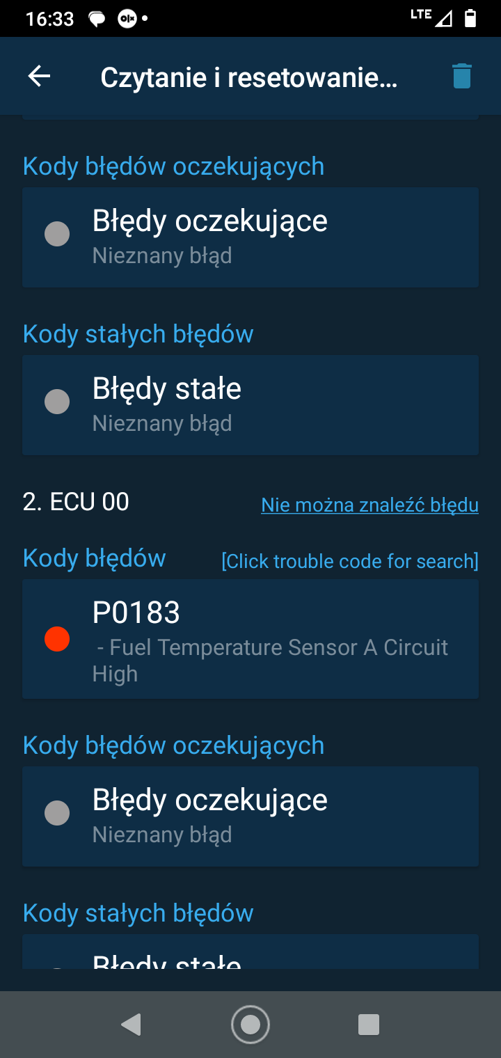 [Rozwiązano] VW Passat B5 1.9 tdi 2005 rok - Wyskoczył błąd P0183