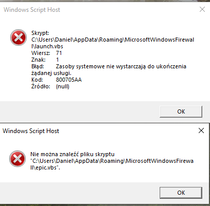 [Rozwiązano] Windows 10 - Windows Script Host - Nie można znaleźć pliku ...