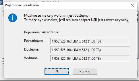 Dysk Toshiba 1TB na USB 3.0 - Wolumin ma RAW zamiast NTFS.