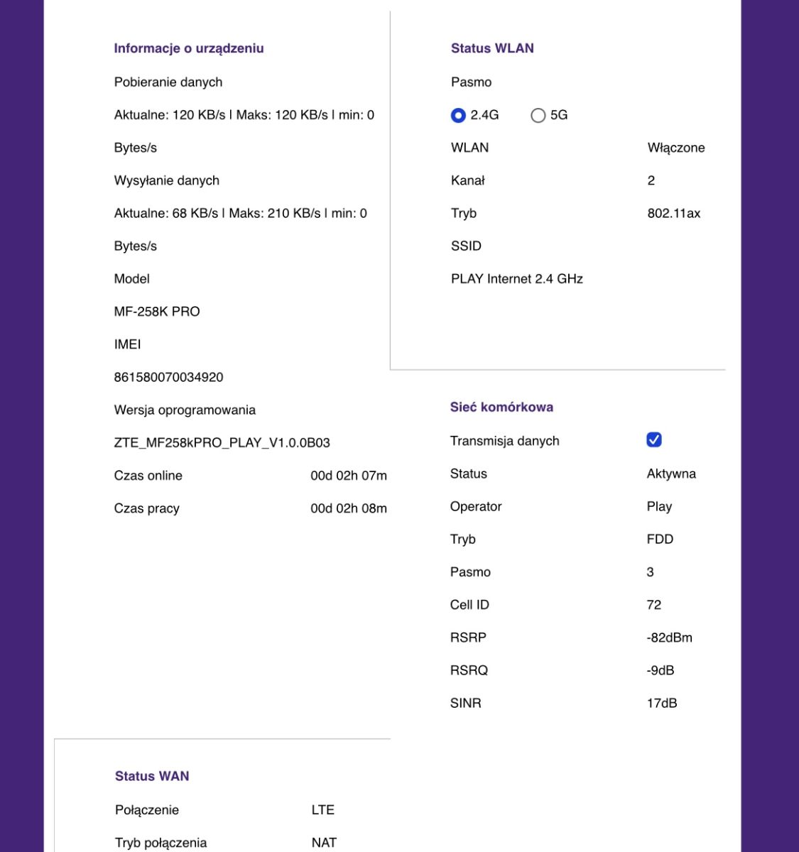 ZTE MF258K PRO Play – wysoki jitter i packet loss w grach, jak ...