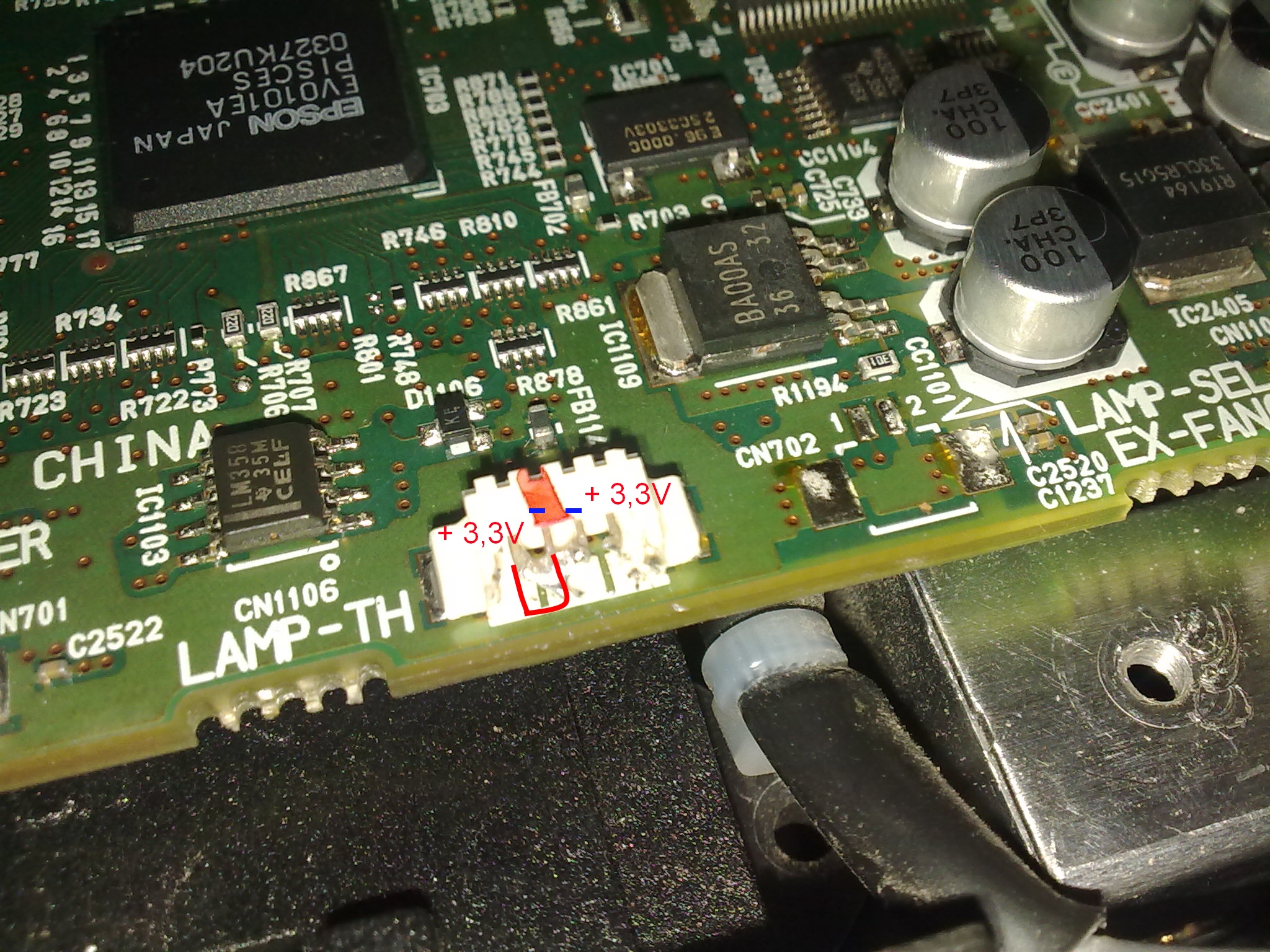 Jak uruchomić projektor Infocus LP340 bez lampy i zasilacza? - 46