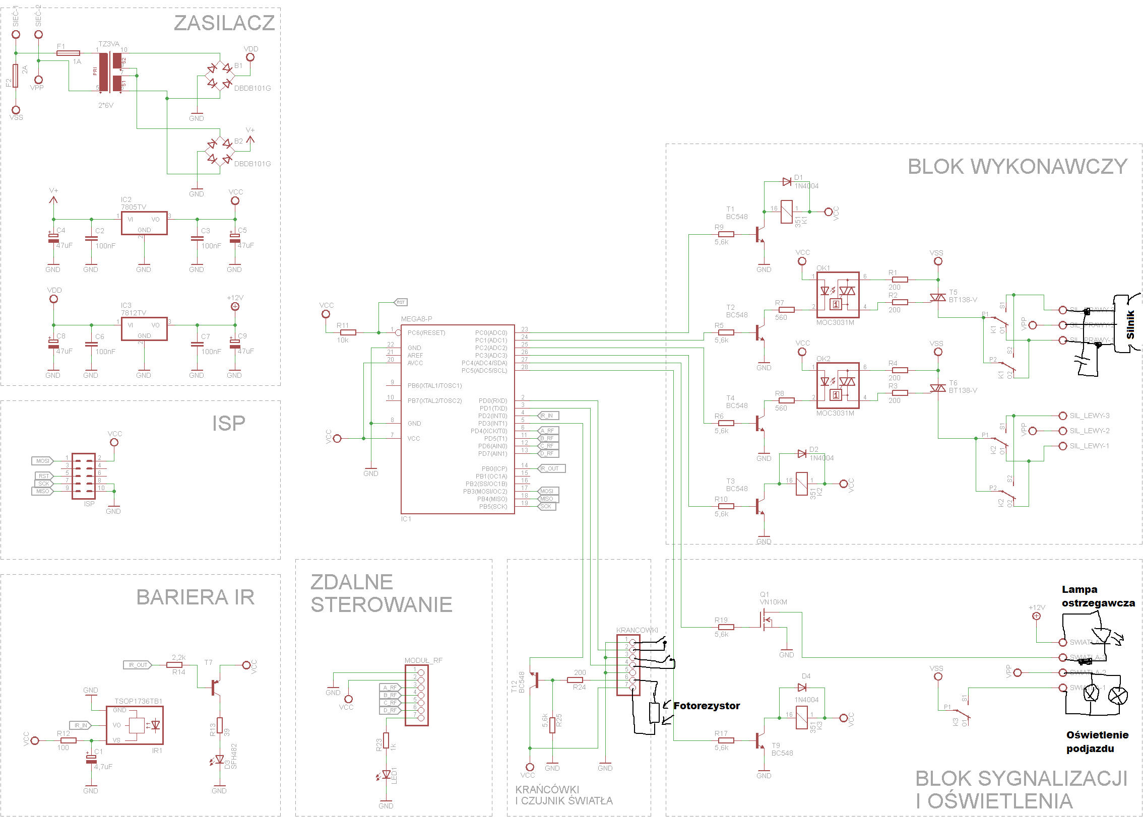 Projekt sterownika bramy - opinie o schemacie, zasilaczu i barierze ...