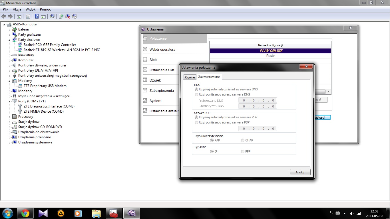 ZTE MF112 - Brak zasięgu i połączenia z siecią PLAY (online na karte ...