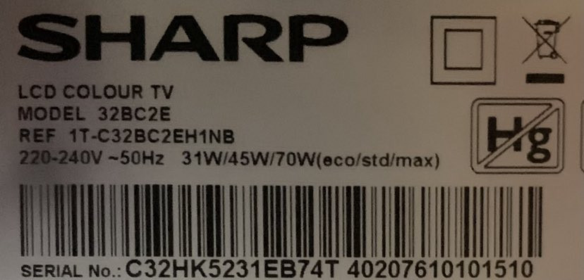 Sharp Aquos 32BC2E - TV zawiesza się na logo, jak wejść w menu serwisowe?