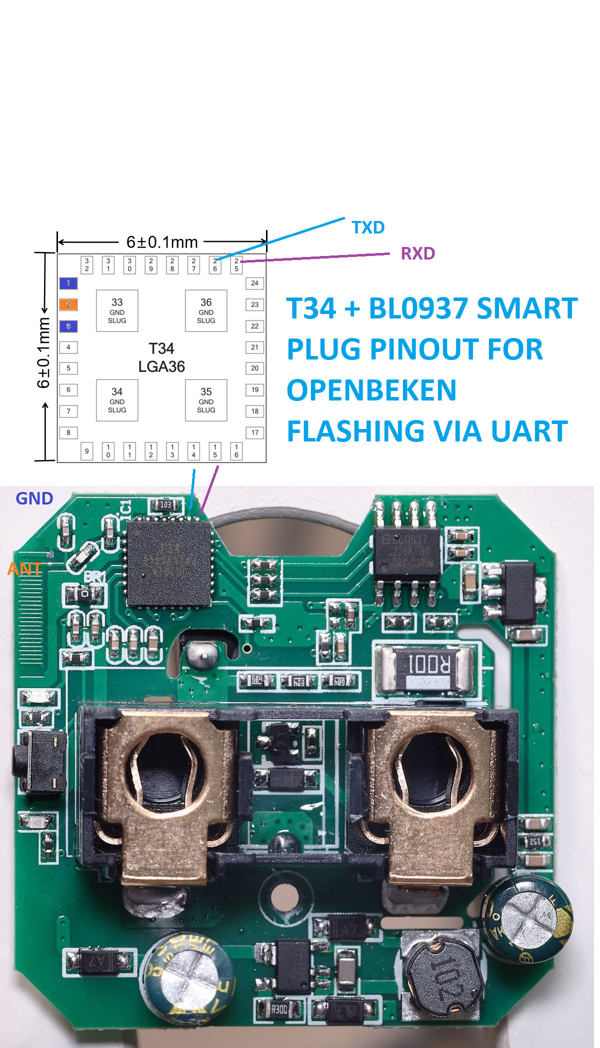 [T34/BL0937] Teardown Generic Wifi Smart Plug with Energy Measurement