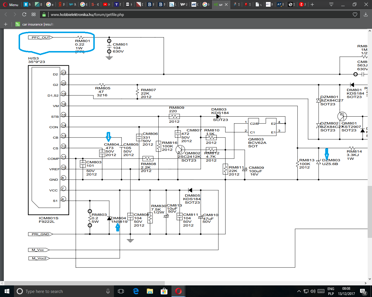Samsung LE23R81B - BN44-00158 - MODEL: SMA23-P nie działający zasilacz