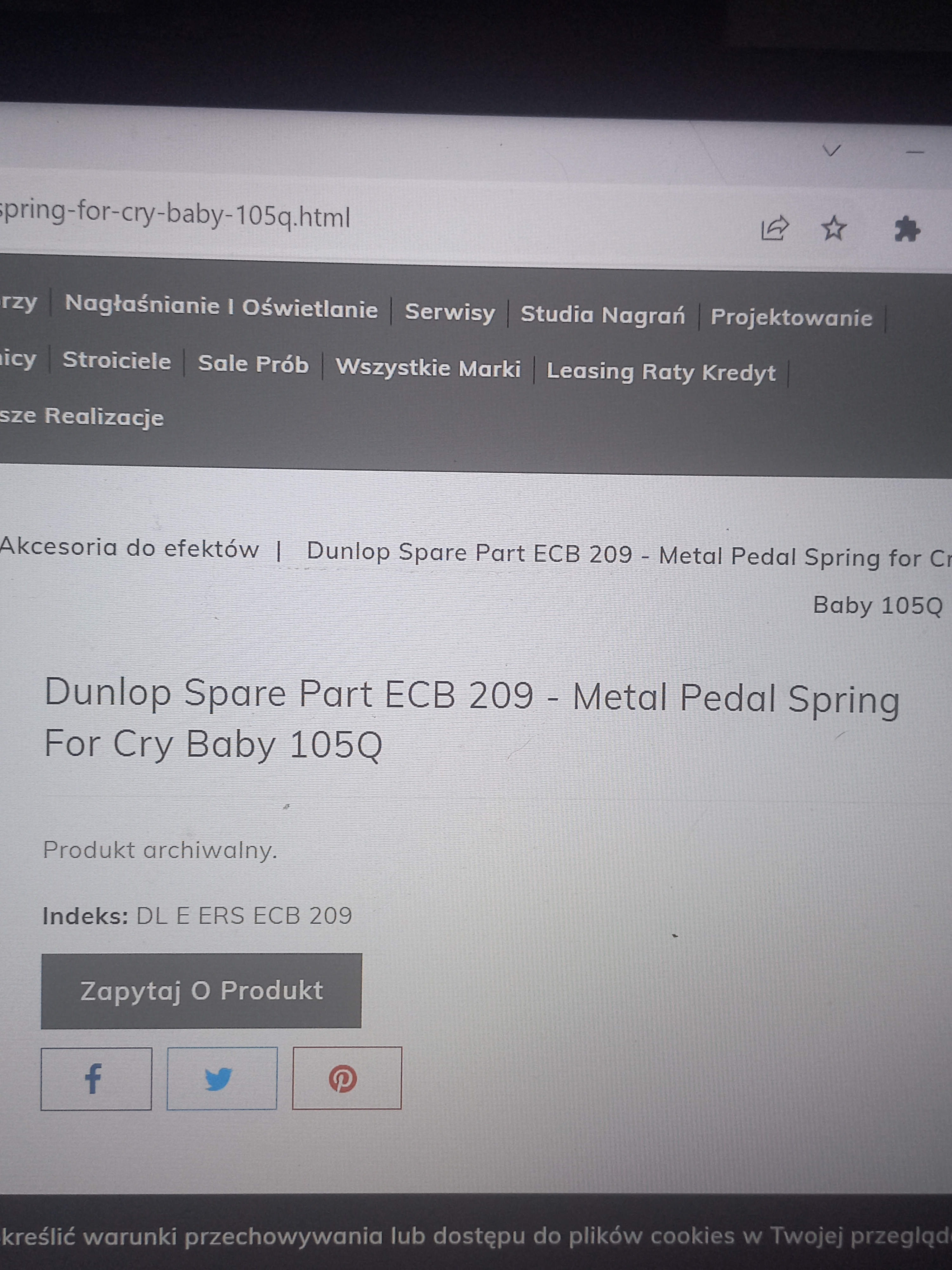 Poszukiwana sprężyna płaska do efektu Dunlop Cry Baby Wah-Wah 105Q ...