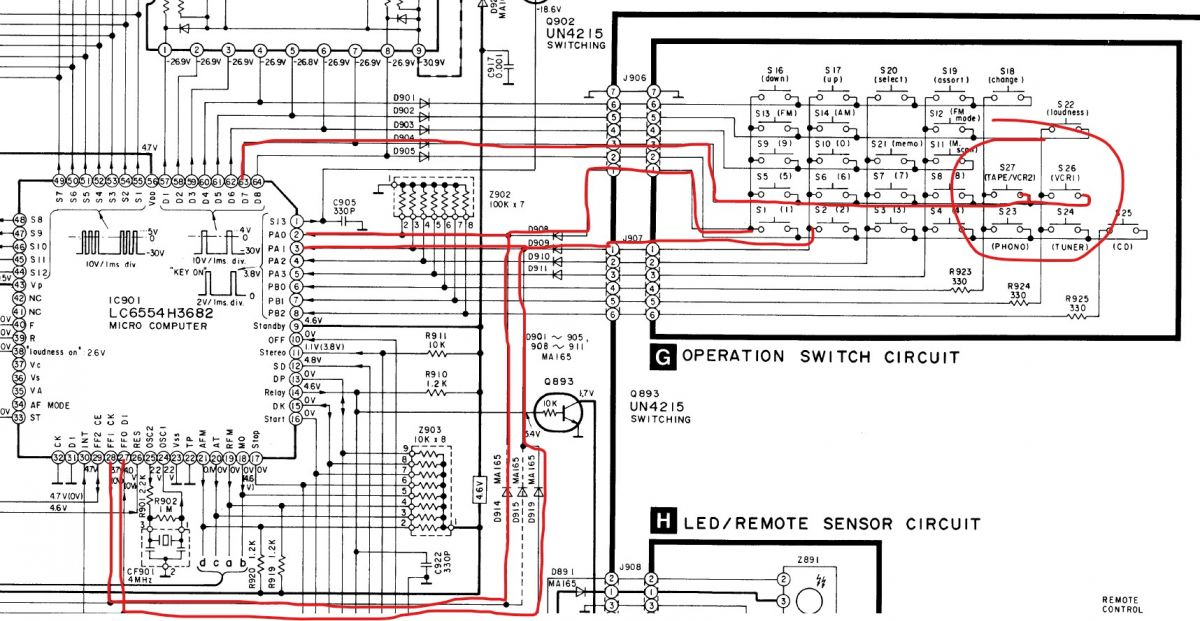 [Rozwiązano] Naprawa wyświetlacza VFD w amplitunerze Technics SA-R330 ...