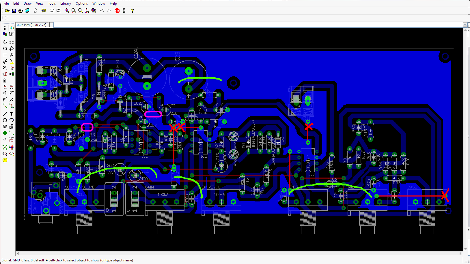 Sprawdzenie PCB piecyka gitarowego z przedwzmacniaczem Fender Frontman 15 R