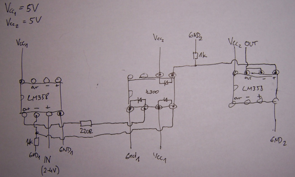 Optoizolacja za pomocą IL300 - problem z podłączeniem?