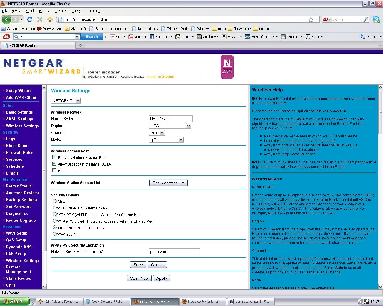 Netgear DGN2000 - jak przywrócić poprawne ustawienia po przekierowaniu ...