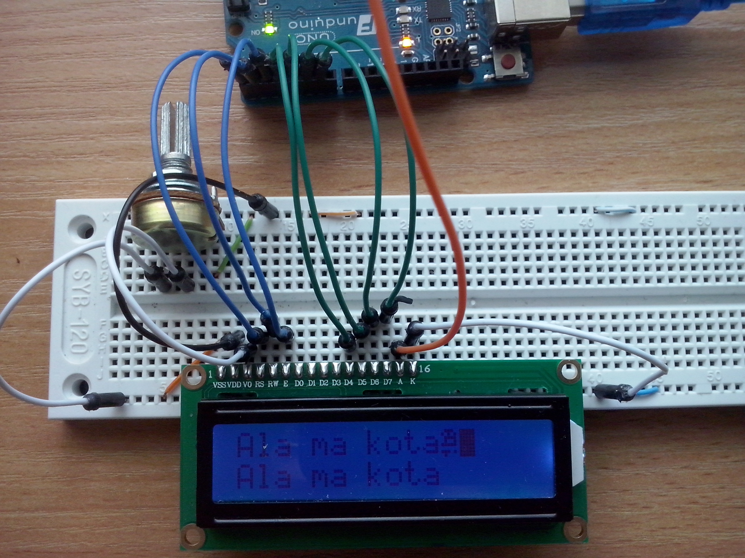 ATmega328p i LCD QC1602Av2.0 - Nieprawidłowe wyświetlanie stringów i liczb