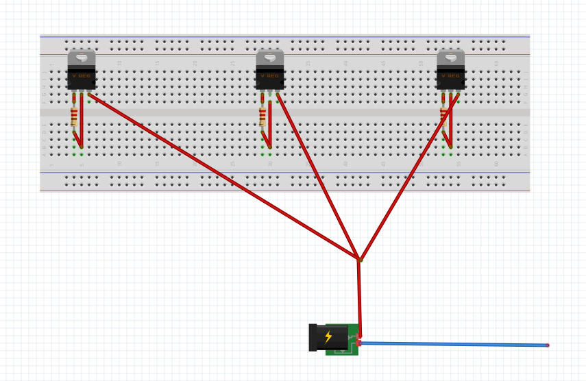 LM317 LED driver - wzrost prądu przy 2 szeregach diod LED, co poprawić?