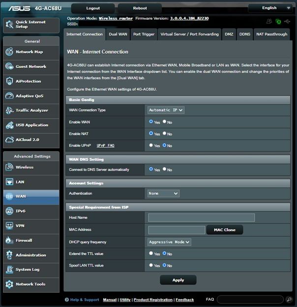 Router ASUS 4G-AC68U i światłowód PLAY 600/100Mb/s