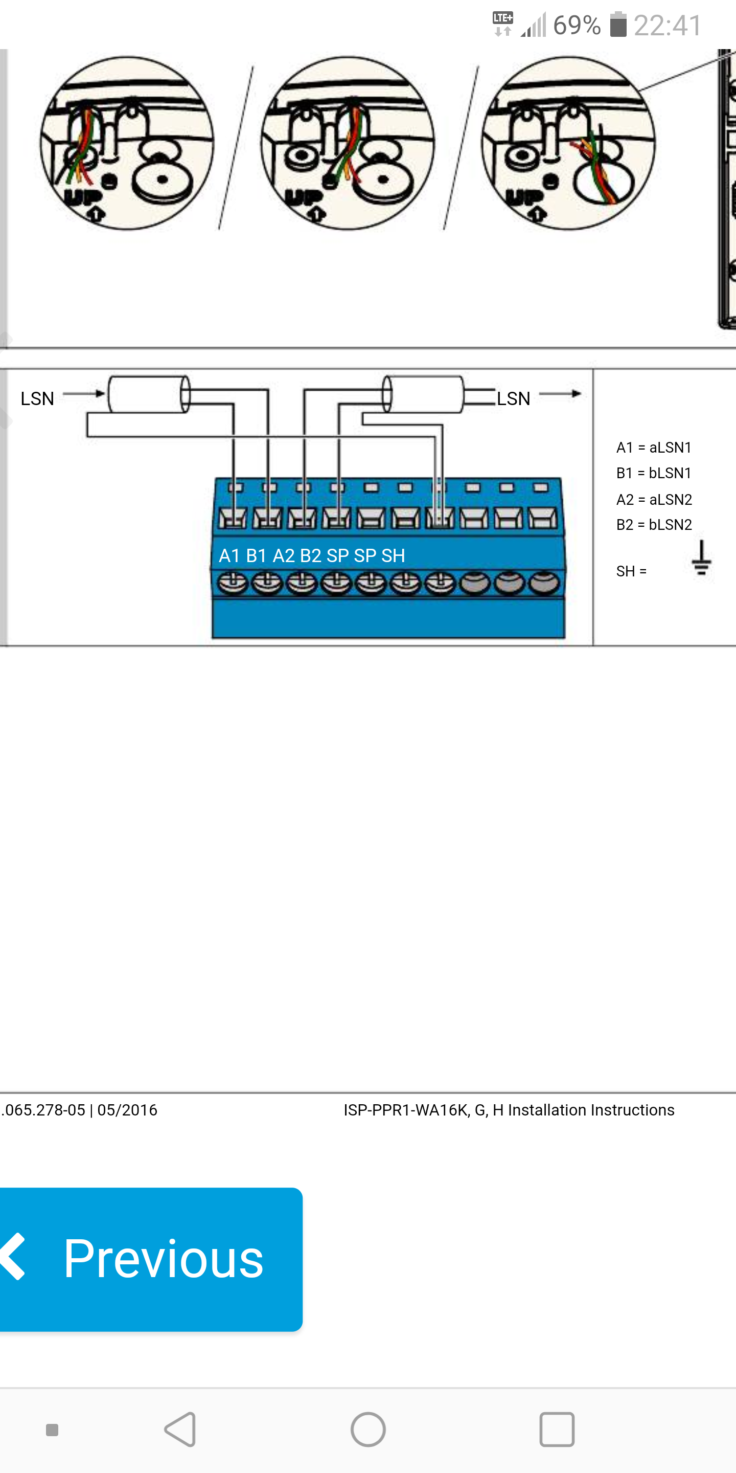 Schemat podłączenia czujek Bosch ISP-PPR1-WA16G i Pyronix KX15DT
