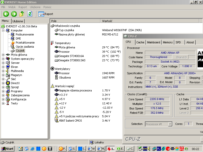 ECS K7S5A Pro 5.0 i AMD Athlon XP 2400+ - niestabilność przy 133/133 MHz