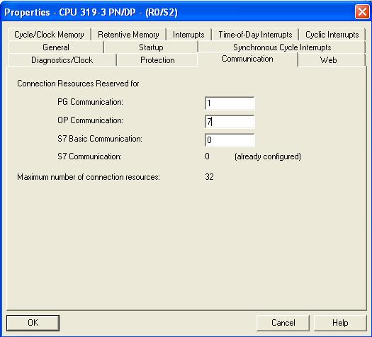 6 paneli MP277, CPU 319F-3 PN/DP, sieć PROFIBUS, stan: połączony/rozłączony
