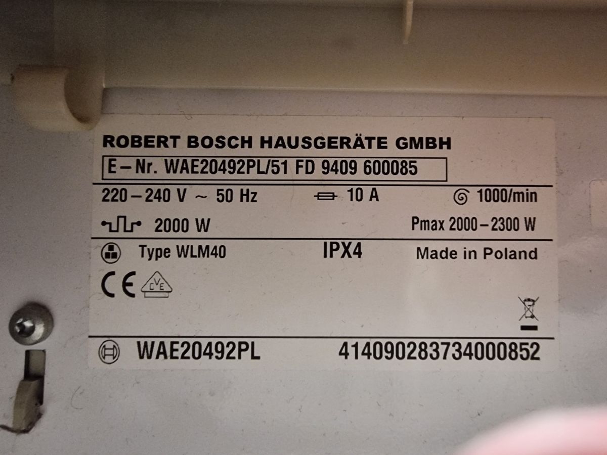 [Rozwiązano] Bosch WAE20492PL/51 typ WLM40 - powolne napełnianie wodą ...