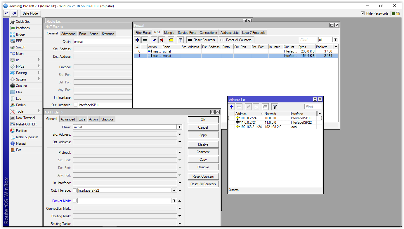 Mikrotik DUAL WAN - RB2011iL-RM load balancing & failover