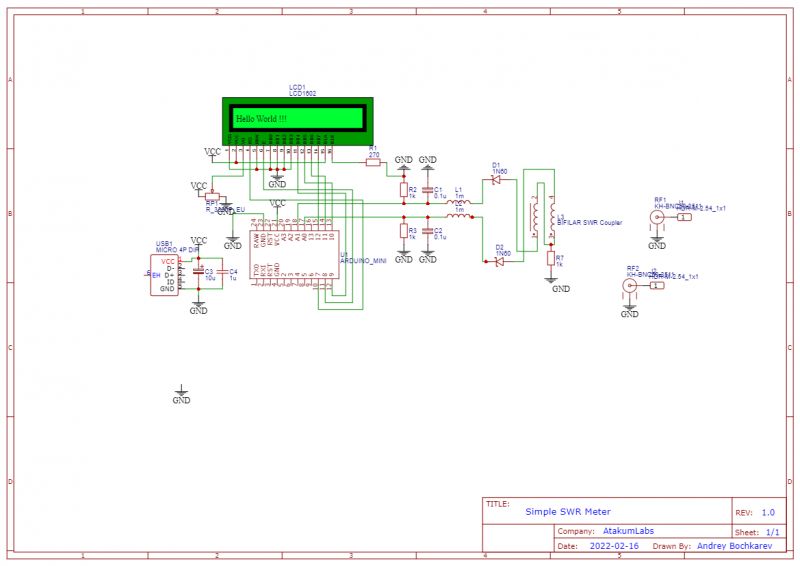 Konstrukcje prostych mierników SWR z Arduino, Atmega8 i i ...