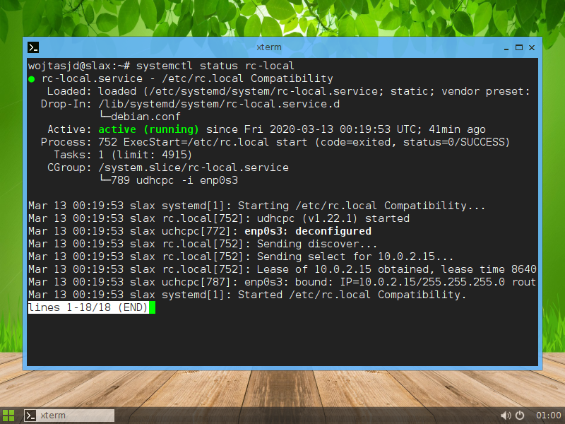 Skrypt startowy w SLAX nie działa - jak uruchomić usługę przy starcie?