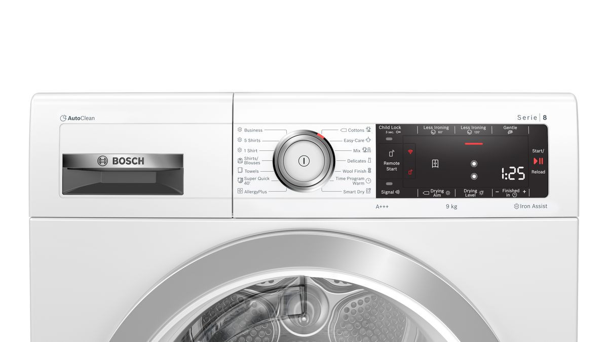 Bosch WTX87KH0 - wejście w tryb testowy i ręczne płukanie kondensora