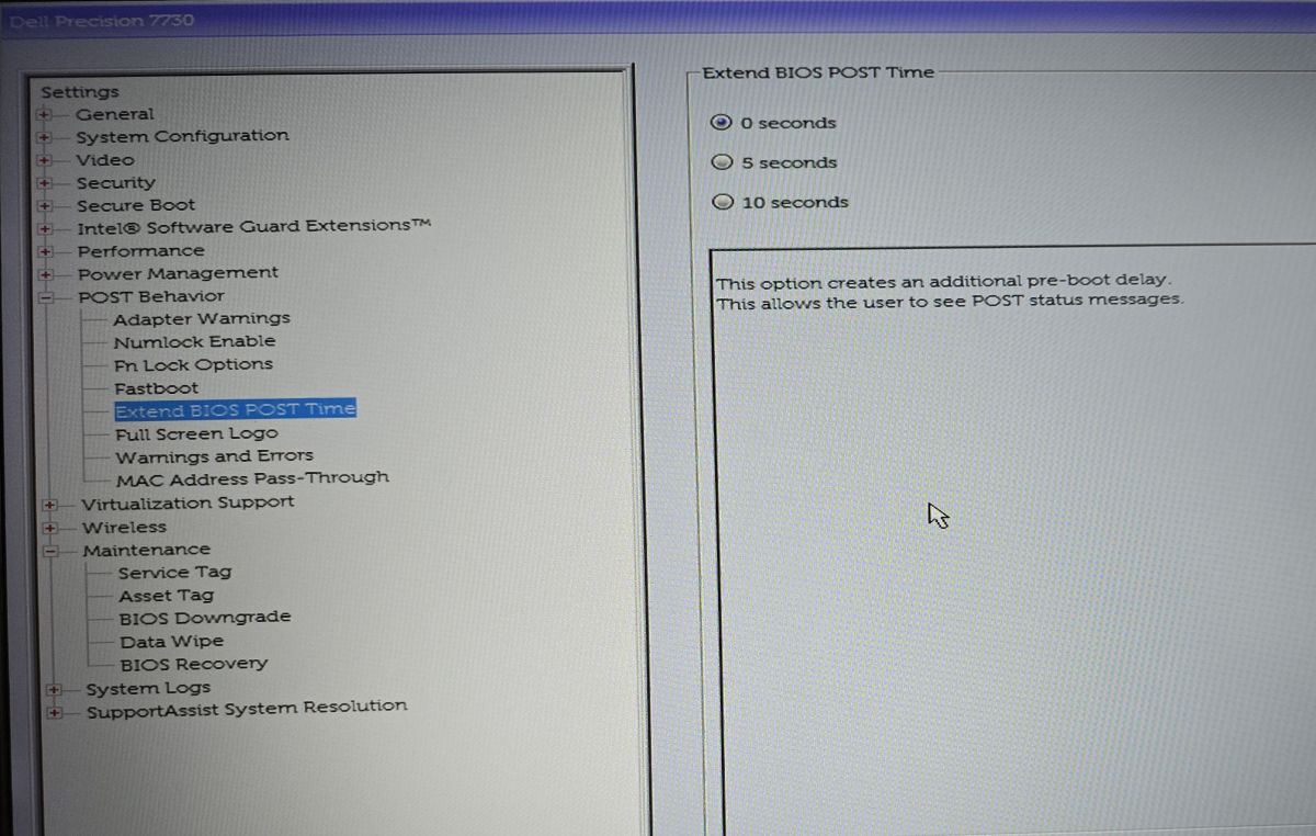 Jak skrócić czas startu BIOS/UEFI w Dell Precision 7730?