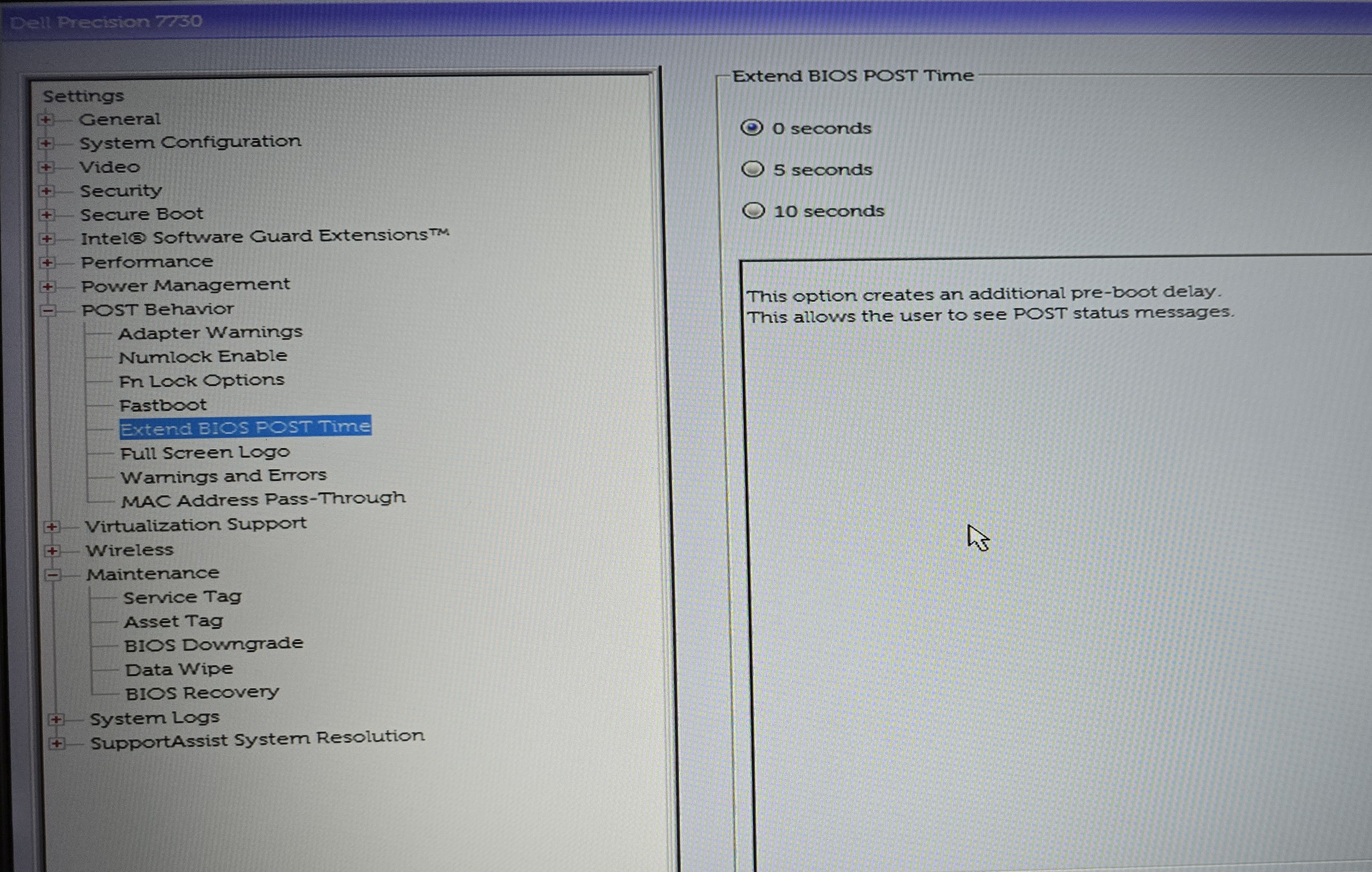 Jak skrócić czas startu BIOS/UEFI w Dell Precision 7730?