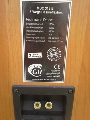 CAT MBC 313 B 180/380 WATT - Szukam wzmacniacza do tych kolumn, celem ...